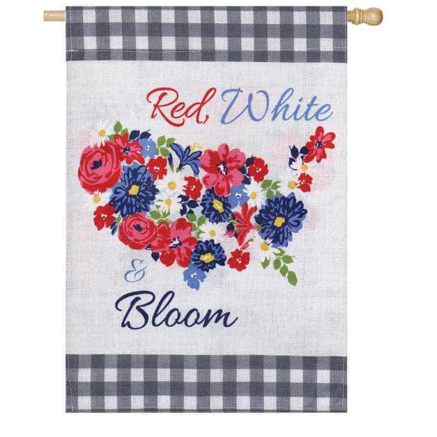 Red, White Bloom House Flag - Decorative Flags - Flags.com