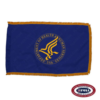 Department of Health & Human Services Flag with Gold Fringe