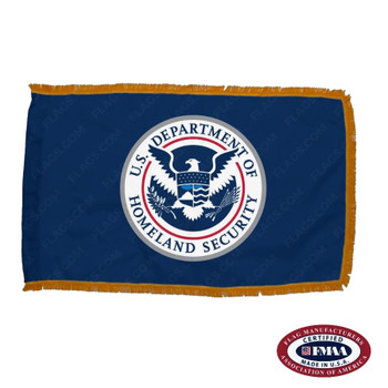 Indoor DHS Flag with Gold Fringe - Flags.com