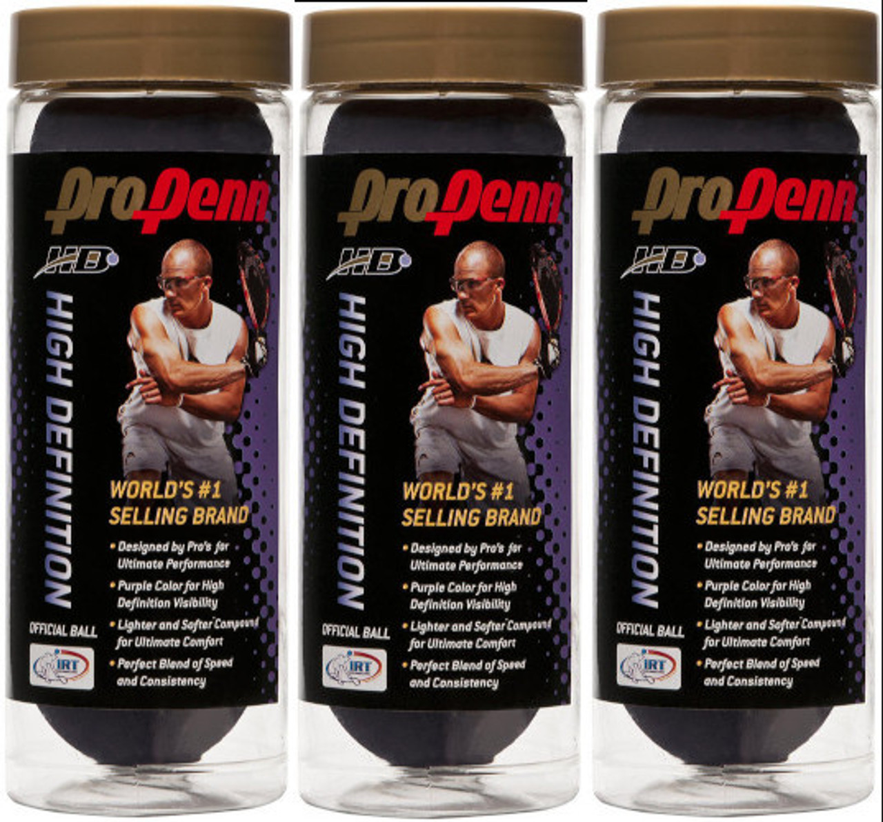 Pro Penn HD Racquetballs 3 Cans (9 Balls) - Racquetball Dallas