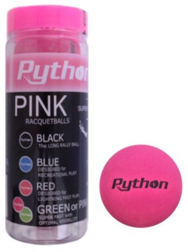 Python Pink Racquetballs 3 Ball Can - Racquetball Dallas