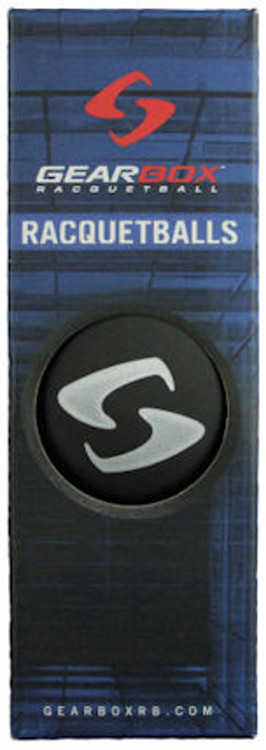 Gearbox Black Racquetballs 3 Ball Box - Racquetball Dallas
