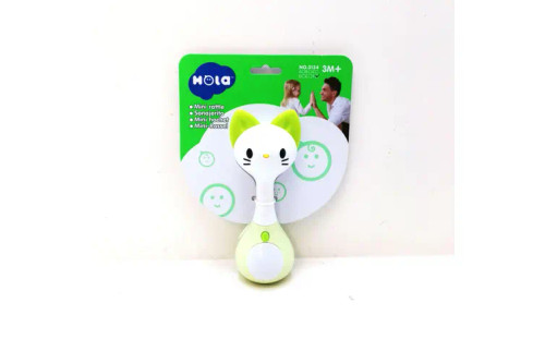 Hola Toys Mini Rattle - Cat with Music Light - Uncle Pete's Toys