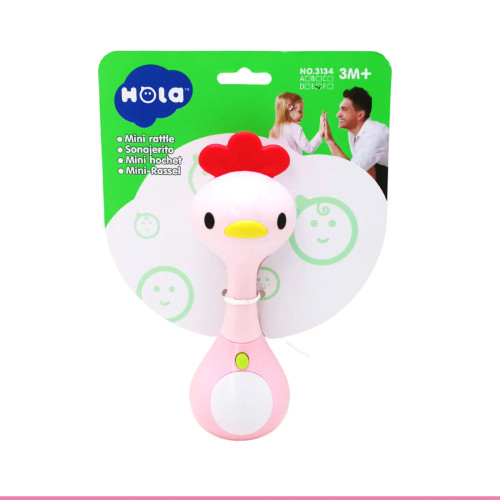 Hola Toys Mini Rattle - Chicken with Music Light - Uncle Pete's Toys
