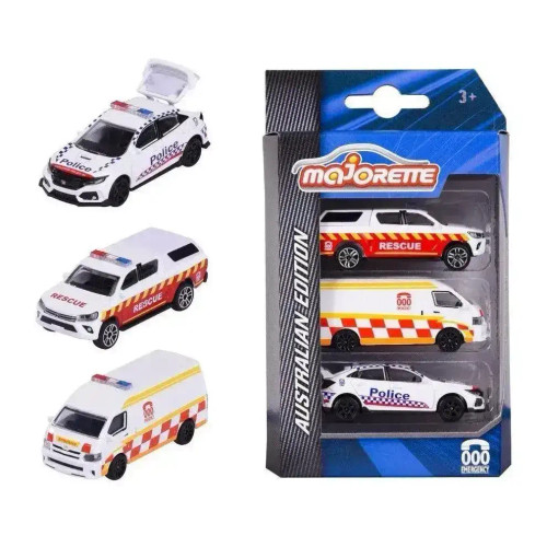 Majorette Diecast Emergency Vehicle 3 Pack - Uncle Pete's Toys