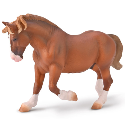 Collecta Breton Draft HorseStallion Chestnut - Uncle Pete's Toys