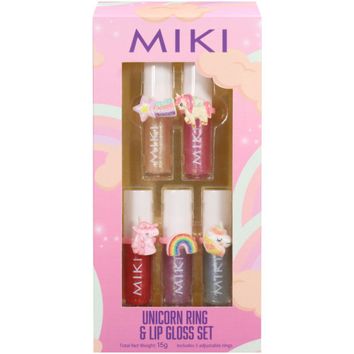 Miki Unicorn Ring and Lip Gloss Set - Uncle Pete's Toys