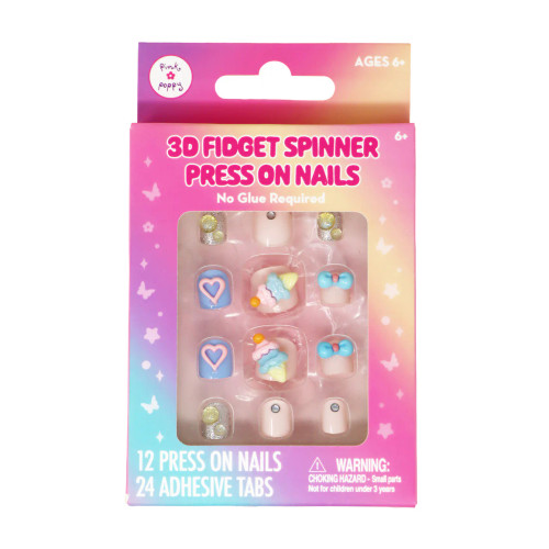 3D Fidget Spinner Press On Nails Ice Cream - Uncle Pete's Toys