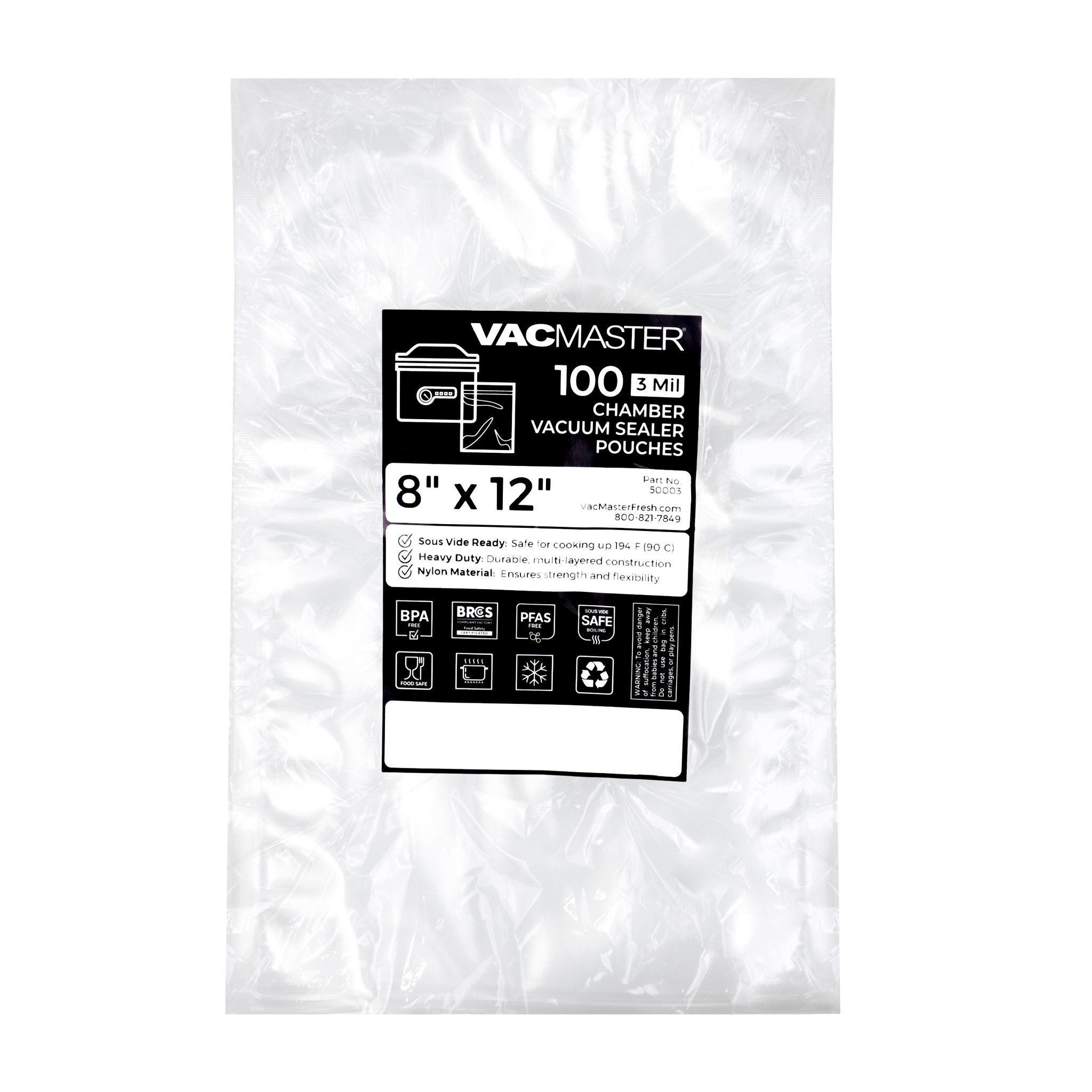 VacMaster Temp Plus Vacuum Pouch 8" x 12" Temp Plus Bag