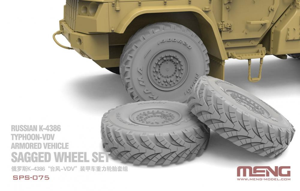 Meng 1/35 Scale Russian K-4386 Typhoon-VDV Armored Vehicle Sagged Wheel Set