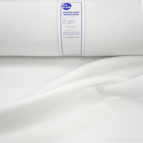 Sew Simple 100% Polyester Quilt Wadding | 124” Wide | Plastic Free Package