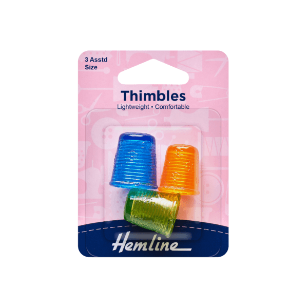 Hemline Comfortable Lightweight Thimbles | 3 Sizes (XS, S & M)