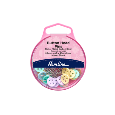 Hemline Assorted Coloured Button Head Pins | 9/16″ x 1-3/4″, 50 pcs ...