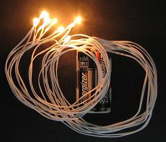 10 Lights on 10 Separate 20 Inch Wires Green Wire - Party Brights