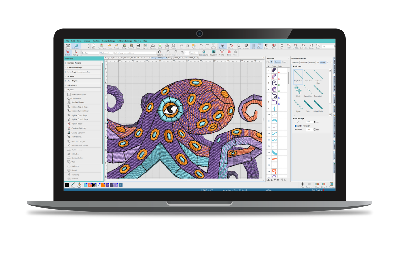 Hatch Embroidery Digitizer - Professional Digitizing Software