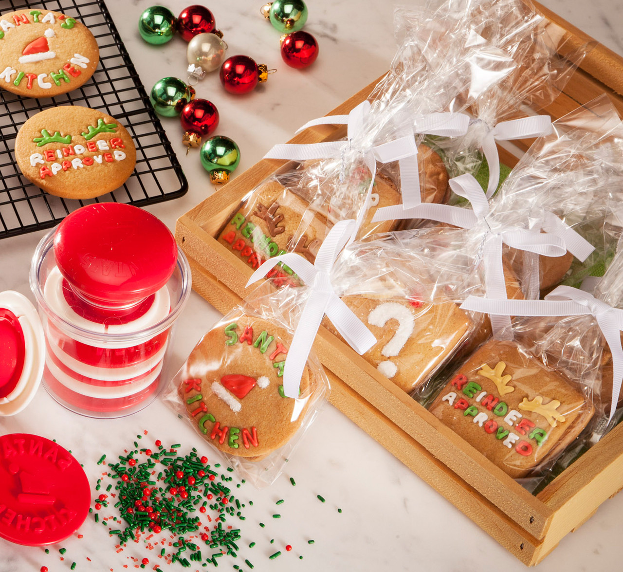 Santa's Kitchen Cookie Stamp Set of 6 Christmas Holiday Themes