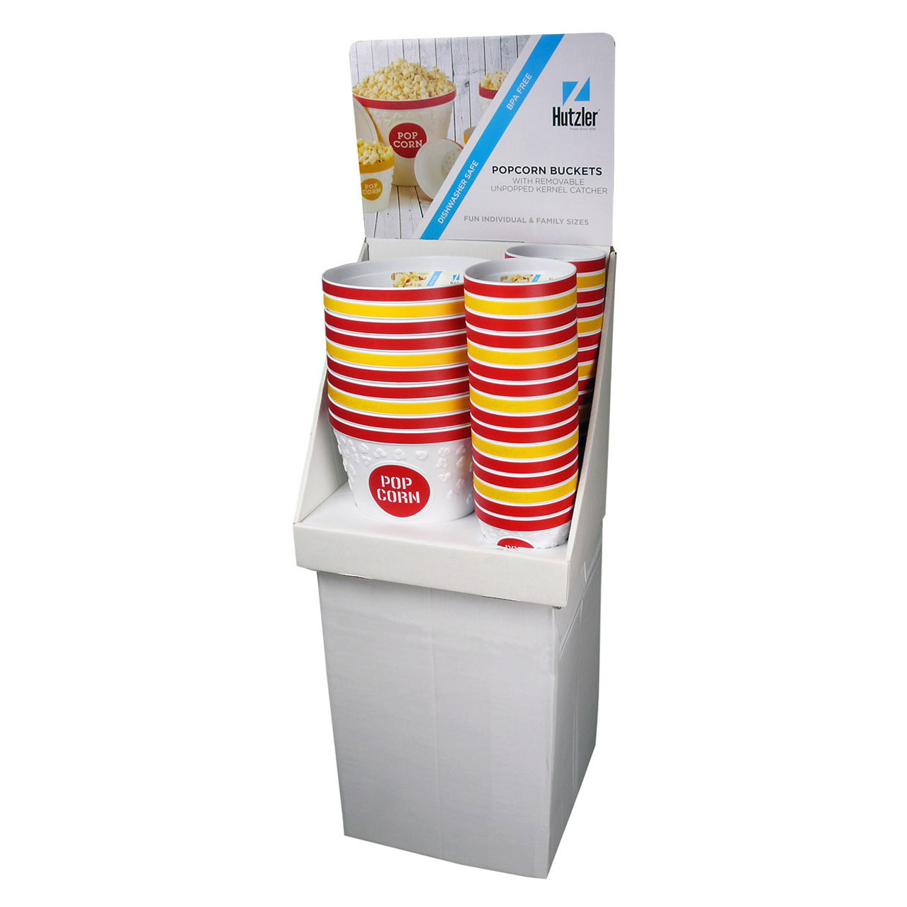 Popcorn Bucket and Bowl Floor Display