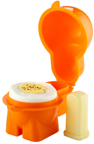 Egg To-Go Container for Hardboiled Eggs with Salt Shaker