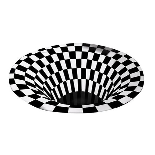160cm Vortex Portal Rug Carpet Illusion Round Worm Hole Bottomless 3D