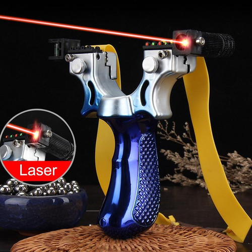 Laser Sight Slingshot Hand Shooting Rubber Sport Metal Hunting Target