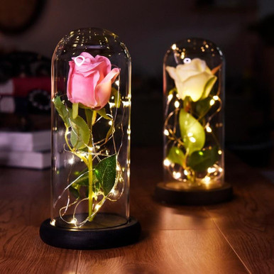 Enchanted Led Rose Gift Beauty Beast Christmas Pink Mothers Day Mom