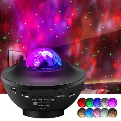 Starry Sky Galaxy Projector Wave Simulator BlueTooth Speaker USB Sleep
