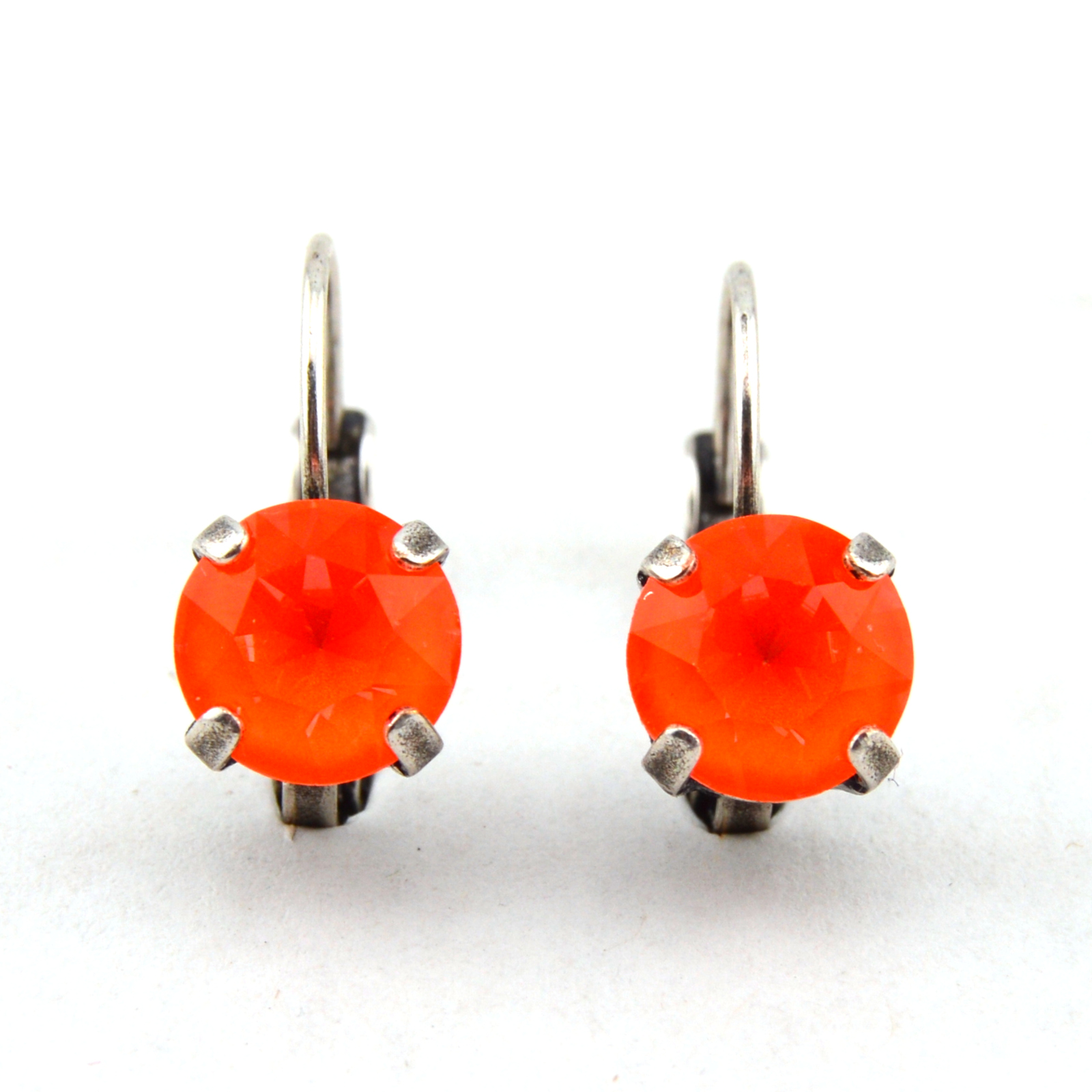 Electric Orange 8mm Earrings