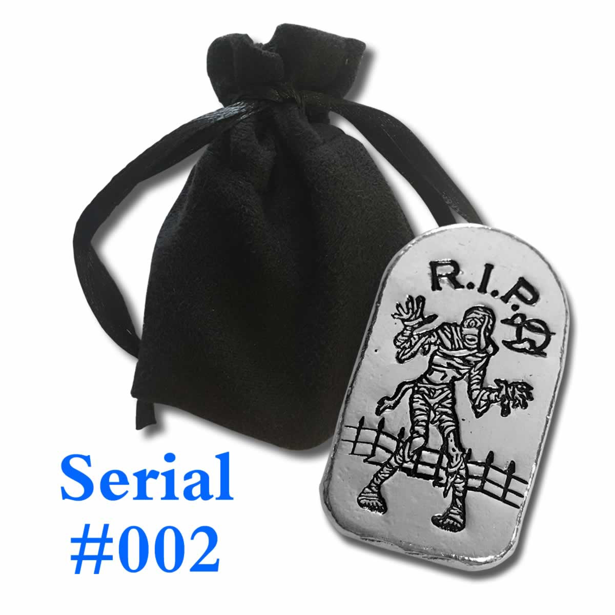 2 oz .999 Fine Silver - Limited Edition Mummy Tombstone Bar (Serial ...