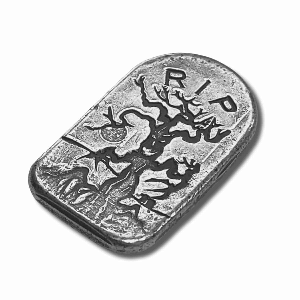 2 oz .999 Fine Silver - Limited Edition Haunted Tree Tombstone Bar ...