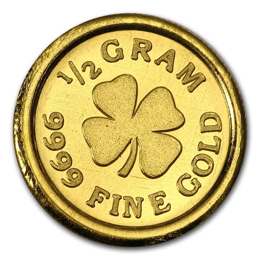 1/2 Gram .9999 Fine Gold Round - Monarch - Four Leaf Clover (Sealed in ...