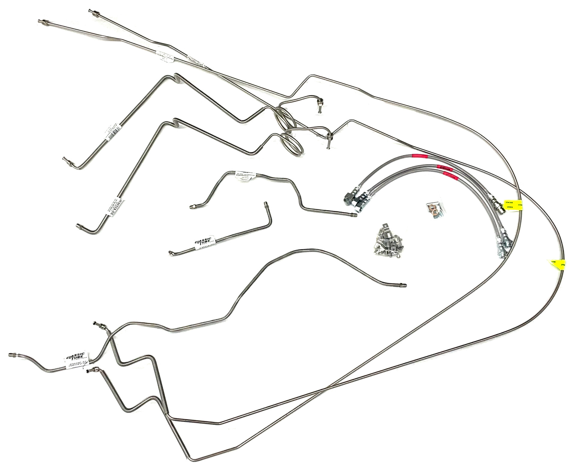 Complete Stainless Steel Pre-Bent Brake Line Kit With Stainless Hoses ...