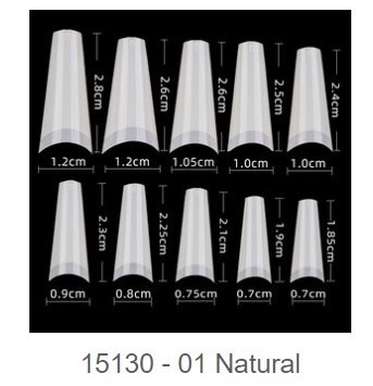 Natural Tip | Square Shape Tip size 0-9 | Pack of 10 - MAX Beauty Source