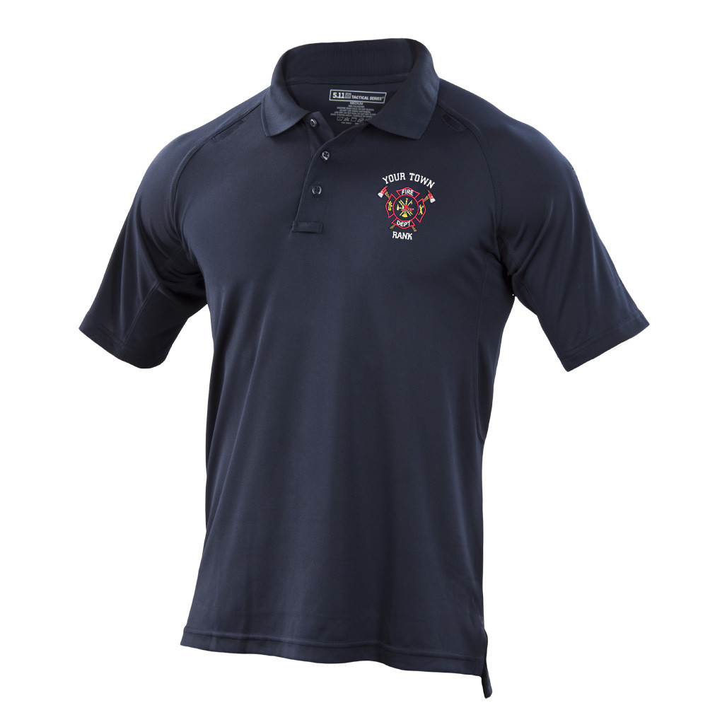 Peformance Short Sleeve Polo with Fire Department Embroidery | 5.11 ...