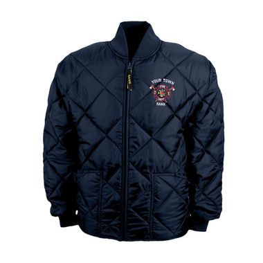 Custom Embroidered Fire Department Puffy Coat Quilted Jacket | East ...