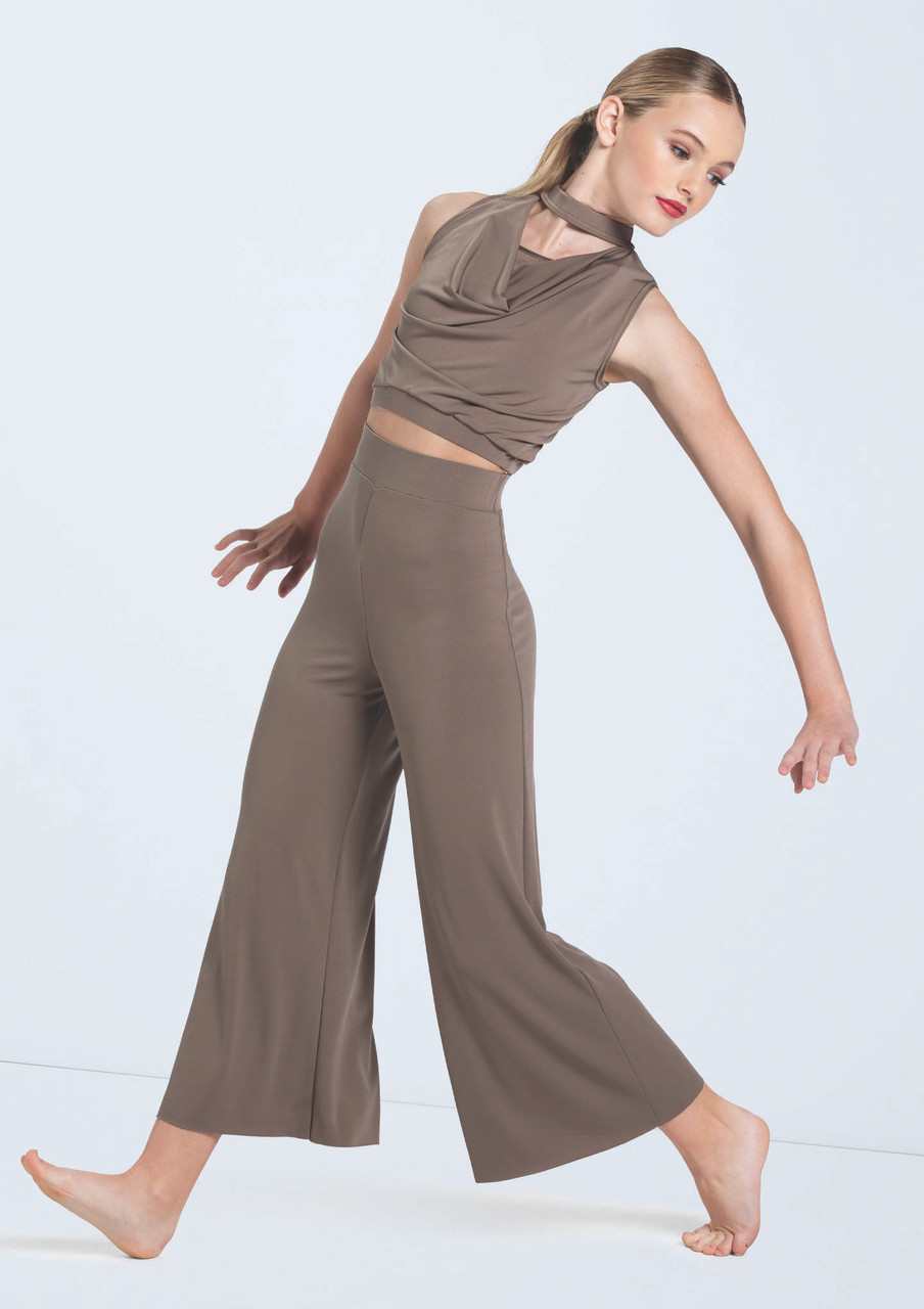 Weissman Matte Jersey Cowl Crop Top Move Dance Eu