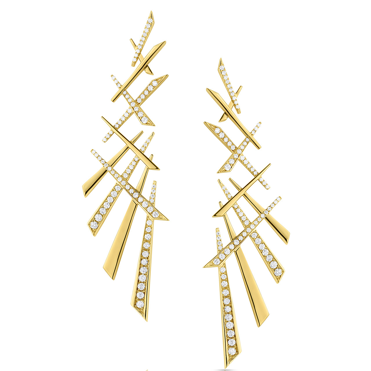 Resonance Pavé Diamond & Yellow Gold Earrings