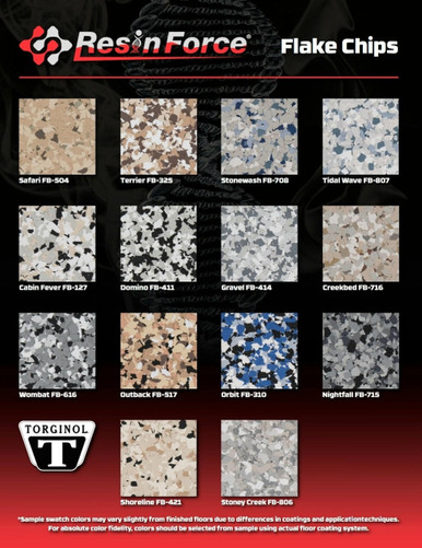 Torginol Flake 1/4" Epoxy Broadcast Chips 40 lb Box | ResinForce