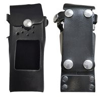 Peter Jones Hard Leather Case with Flap, D-Rings and Belt Lo