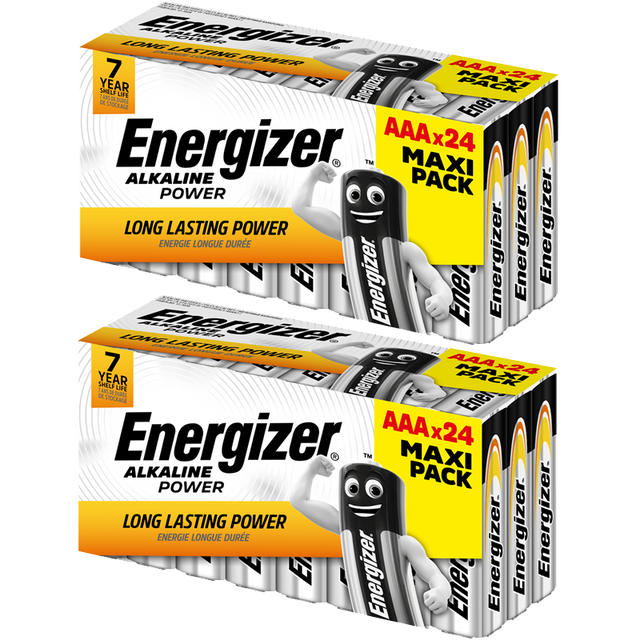 Energizer Alkaline Power AAA Batteries – 2x 24 Pack (48 Total) | Long-Lasting Power