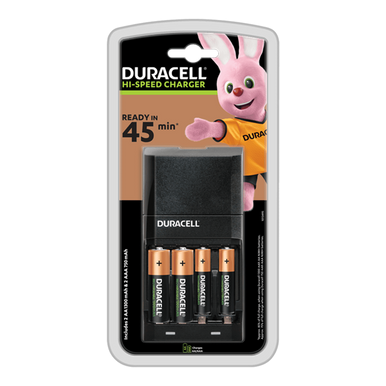Duracell 45min Charger with AA & AAA Rechargeable Batteries