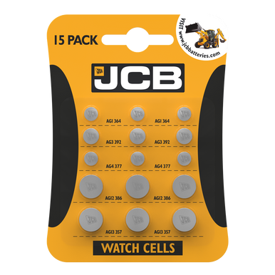 JCB Watch Coin Cell Mix - Pack of 15 - £2.99 free delivery