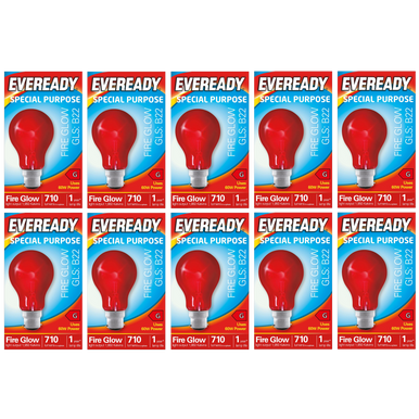 Eveready B22 GLS 60W 1950k Fireglow Red Light Bulb - Pack of 10