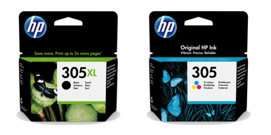 Original HP 305XL Black & 305 Colour Ink Cartridge. Only £32.49.
