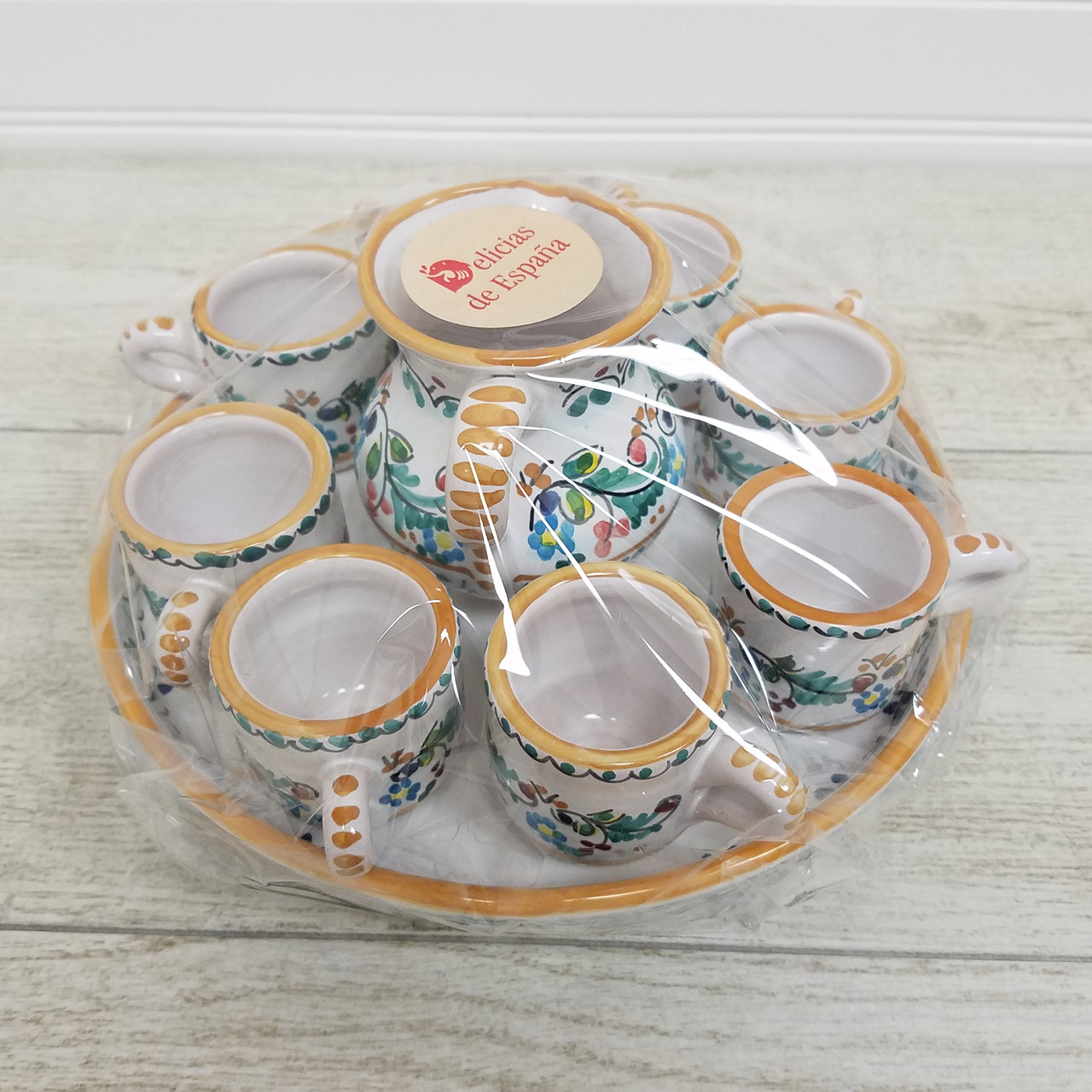 Hand-Painted Ceramic Espresso Set by Cruz - Tienda Delicias