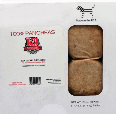 K9 Kraving Frozen - Beef Pancreas Patties 2lb