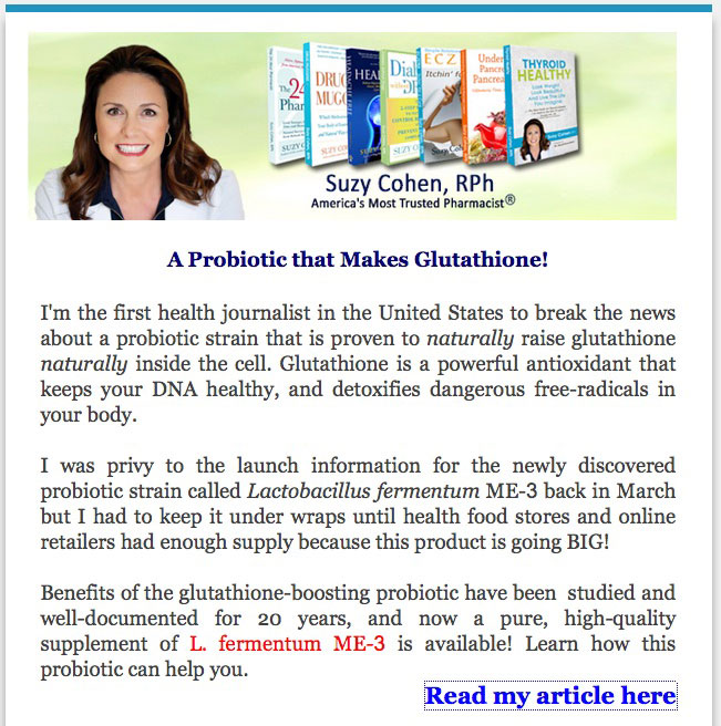 Suzy Cohen, RPh Discusses The New Reg'Activ Glutathione Boosting ...