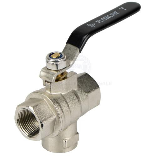 Ball Valve T-Port BSP Nickel Plated Brass | Blue Bottle Marine