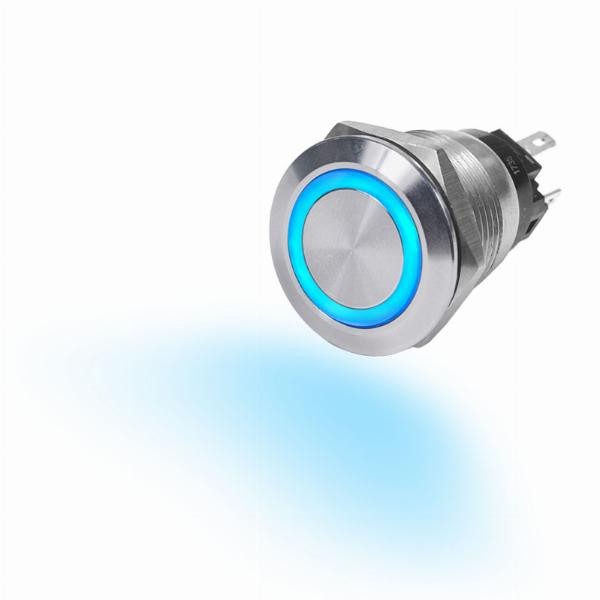Blue Sea 10A Push Button LED Ring Switch | Blue Bottle Marine
