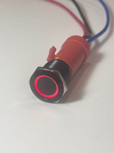 Push Button Red LED Switch 20A Black