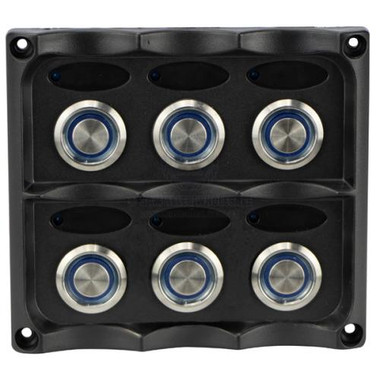 Relaxn Push Button Switch Panel 6 Gang Stainless Steel | Blue Bottle Marine